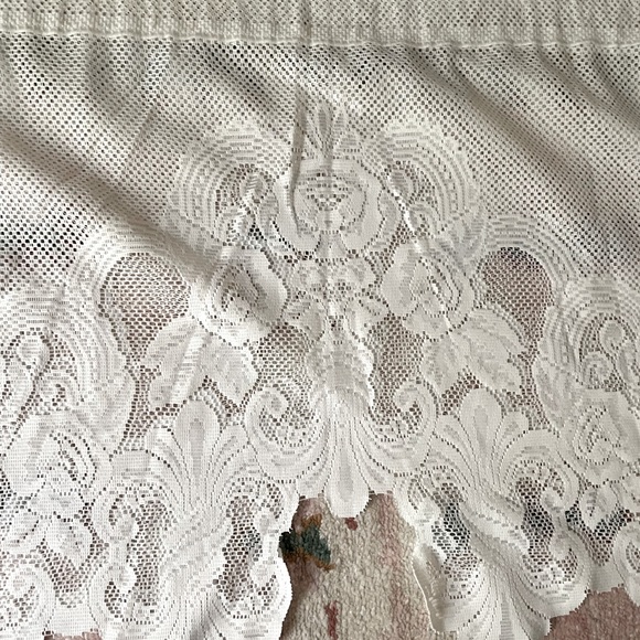 Accents | Vintage Ivory Off White Cottage Rose Curtains 1 Panels 2 ...
